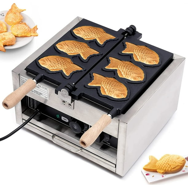 Commercial Japanese Taiyaki Cone Waffle Maker Nonstick Stainless Steel ...