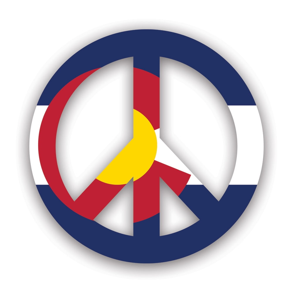 Colorado Flag Peace Symbol Sticker Decal - Self Adhesive Vinyl ...
