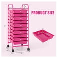 10 Drawers Rolling Cart, Storage Cart with w/Removable Drawers & Steel ...