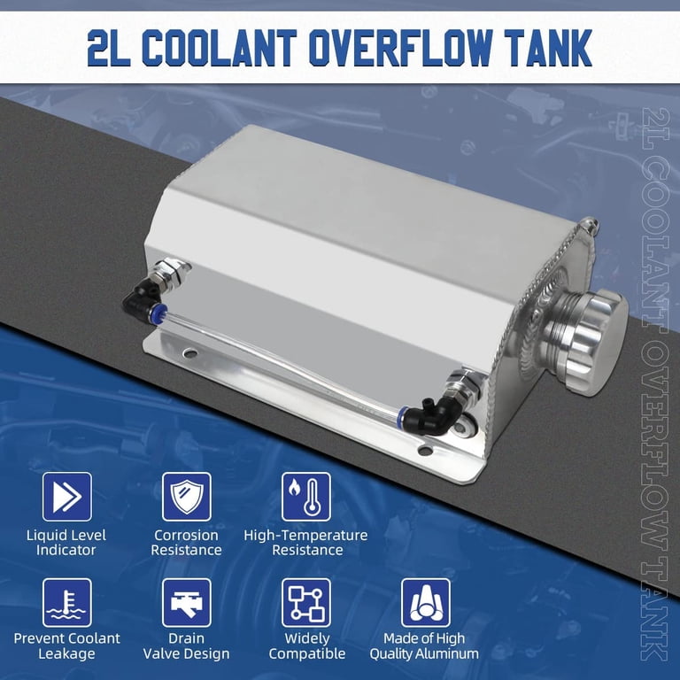 2L Aluminum Coolant Overflow Expansion Tank Radiator Expansion Catch ...