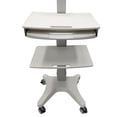 Computer Cart Mobile Workstation Computer Monitor Cart Office Cart with ...
