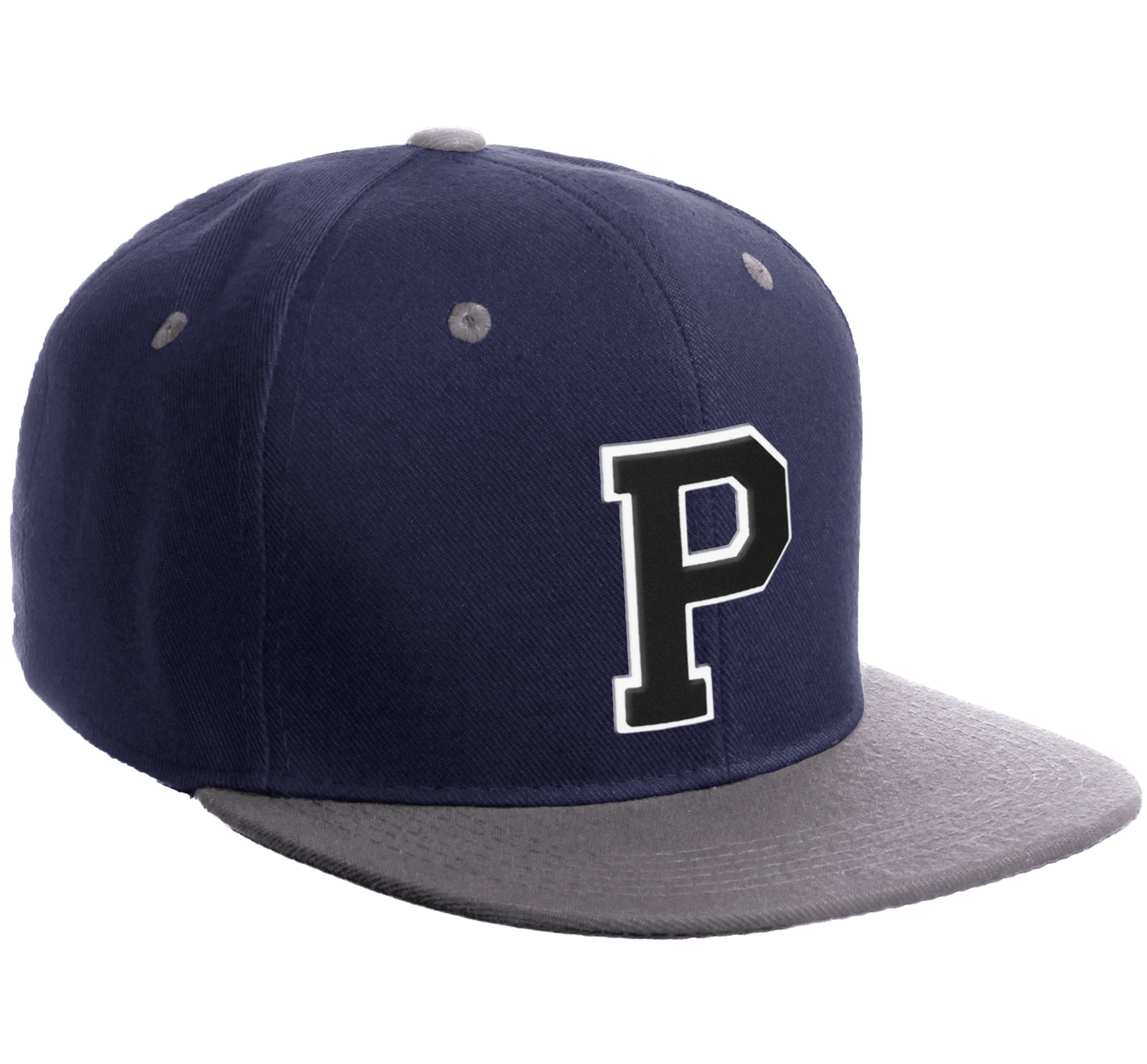 Daxton Classic Snapback Hat Custom A to Z Initial Varsity Letters, Navy ...