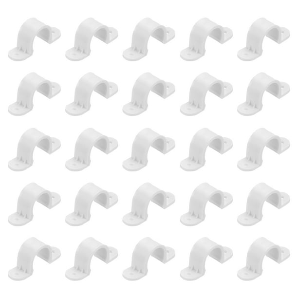 Uxcell 30Pack PVC Pipe Straps, 16mm(5/8") Plastic Conduit Strap 2 Holes ...