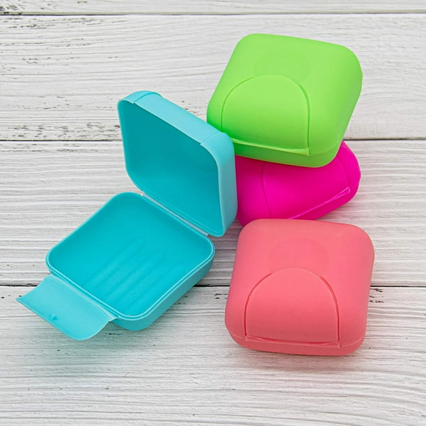 4 Pack Small Travel Soap Dish Portable Mini Round Soap Case Box ...