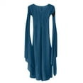 Pavied Prom Dress Long Sleeve Dress Dress Women Fall Winter Gothic Dress Solid Long Sleeve Gowns