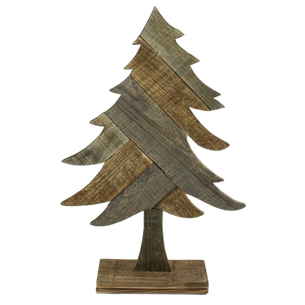 Northlight 23.5" Brown Textured Wood Tabletop Christmas Tree - Walmart.com