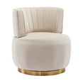 Accent Sofa Chair, 360 Degree Swivel Cuddle Barrel Round Armchair with ...