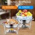 Silver Chafing Dishes for Buffet with Glass Lid 5QT, 2 Pack Round ...