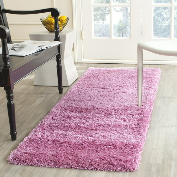 SAFAVIEH California Solid Plush Shag Runner Rug, Pink, 2'3 SAFAVIEH California Solid Plush Shag Runner Rug, Pink, 2'3