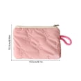 Cute Quilted Bow Makeup Bag Lightweight Small Cosmetic Pouch Portable ...