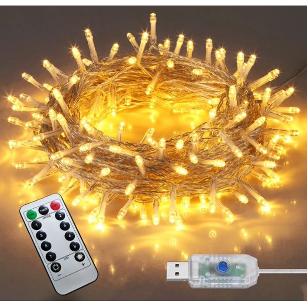 Morttic 60LED 20Ft Christmas Lights ,Plug in USB Twinkle lights 8 Modes ...