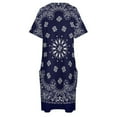 Bandana - Navy Blue - Loose Pocket Dress Prom gown long dress women summer dress woman 2025 ...