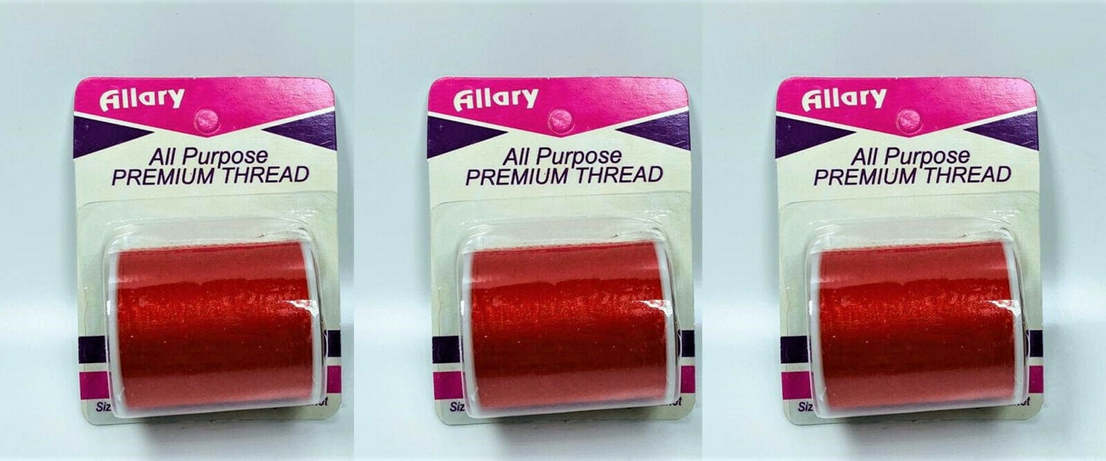 Lot of 3 Allary Cotton Covered Premium Thread Size 50 RED - Walmart.com ...