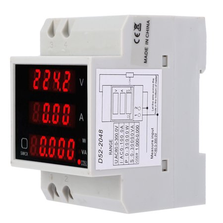 Power Meter, Digital Power Meter AC80-300V 100A Displayed ...
