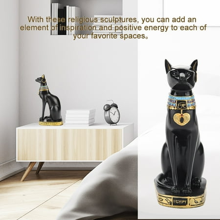 Keenso Egyptian Basthet Cat Resin Statue Figurine Household Room ...