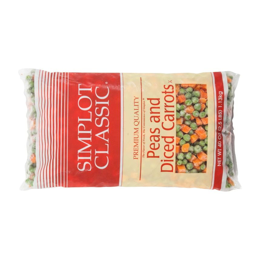 Simplot Peas & Diced Carrots - 40 oz. package, 12 packages per case ...