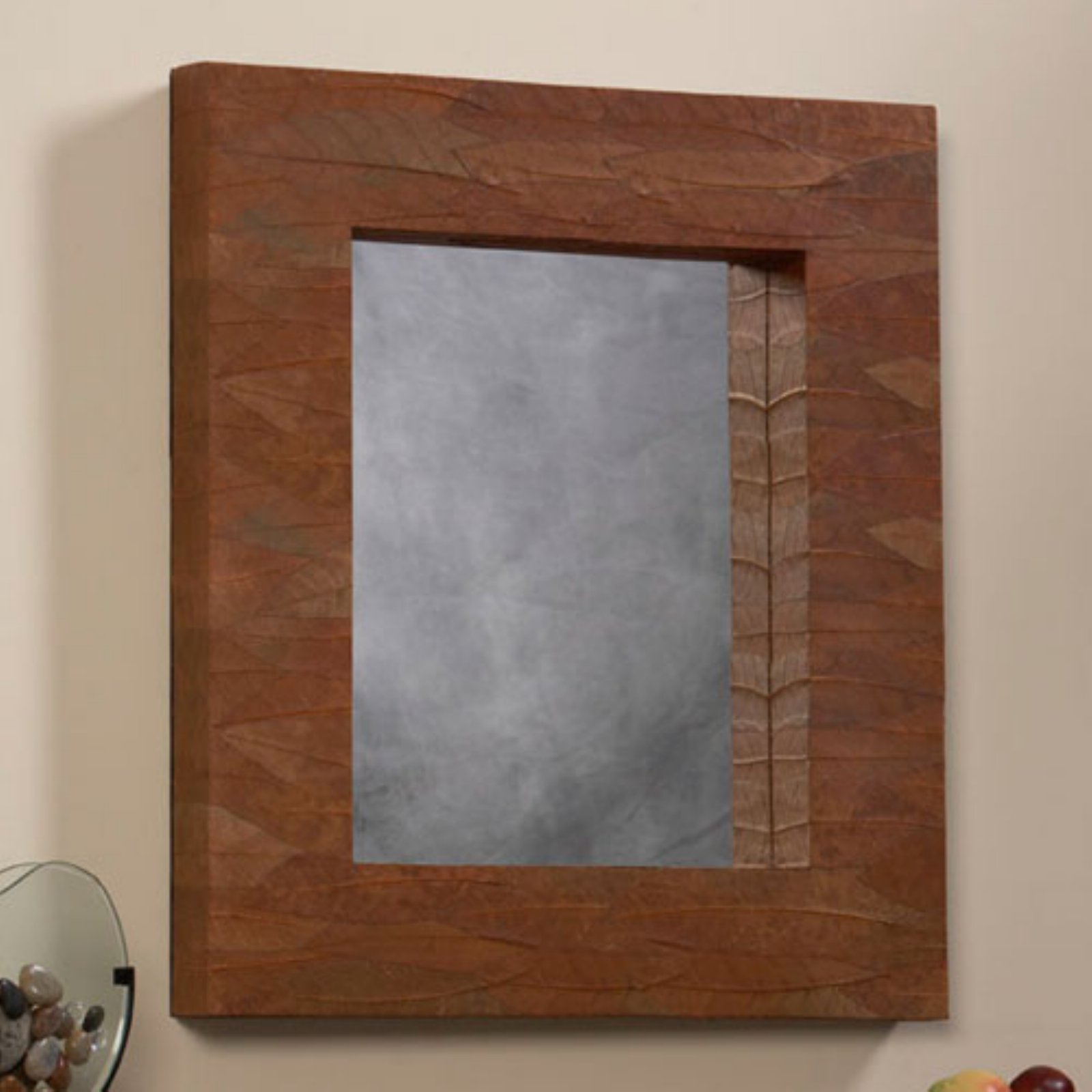 Linon Mahogany Leaf Rectangle Mirror - Walmart.com