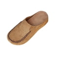 Bkhluea Women Stitched Suede Backless Mule Slides Comfortable Footwear ...