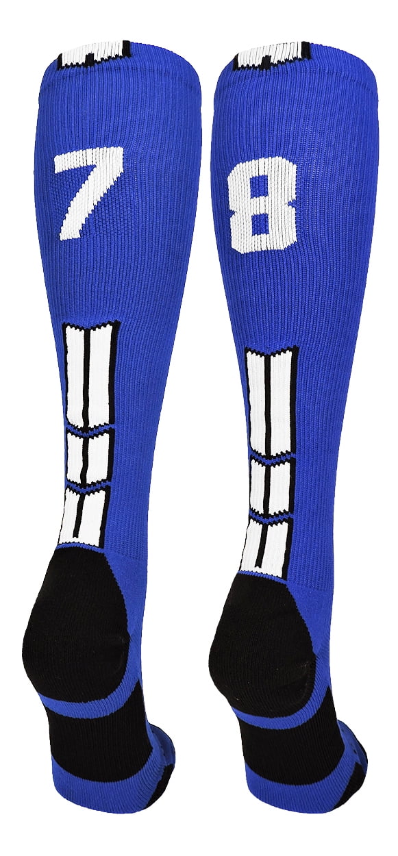 Royal/White Player Id Over the Calf Number Socks (#78, Large) - Walmart.com
