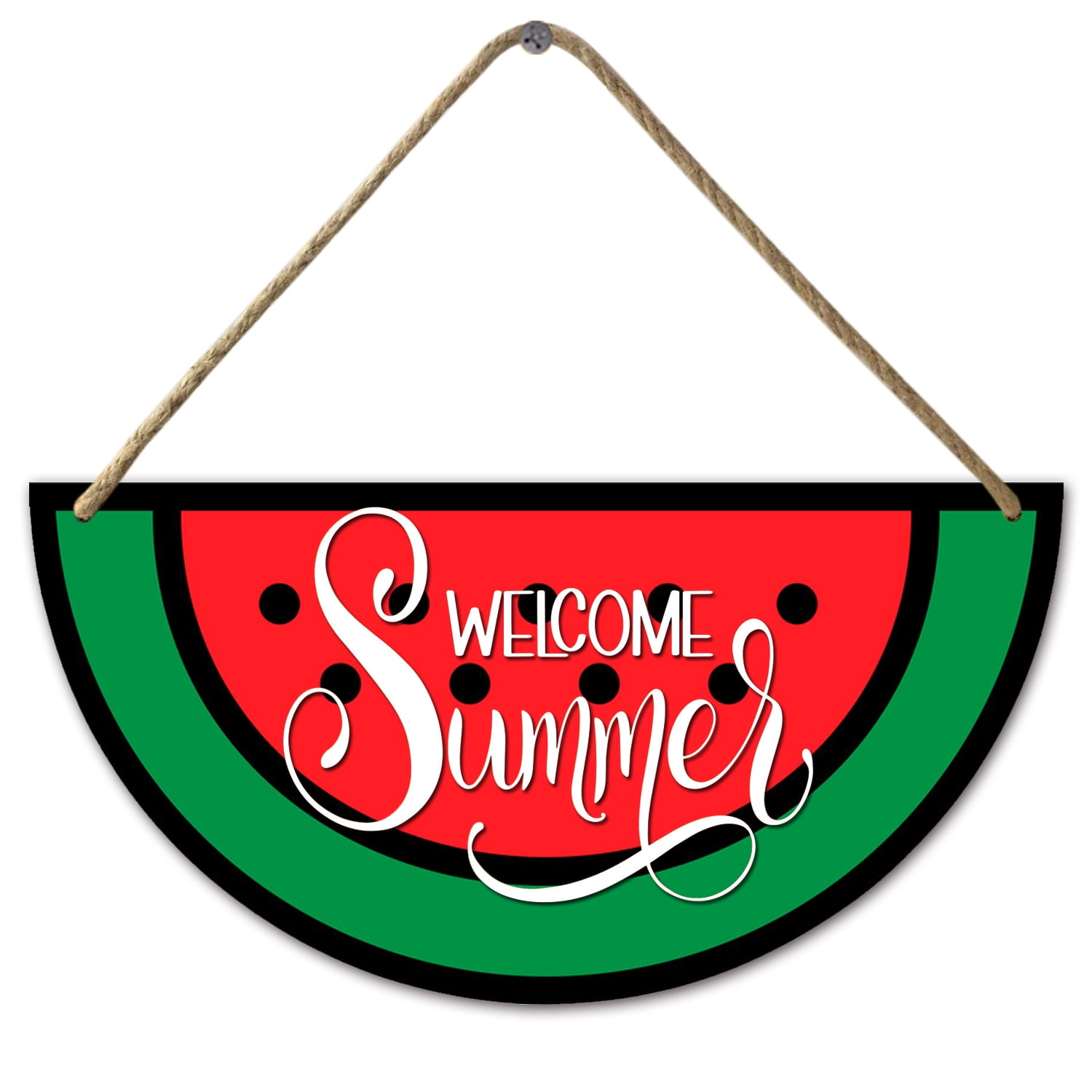 Eveokoki Welcome Summer Door Sign,11x5.6 Inch Farmhouse Watermelon ...