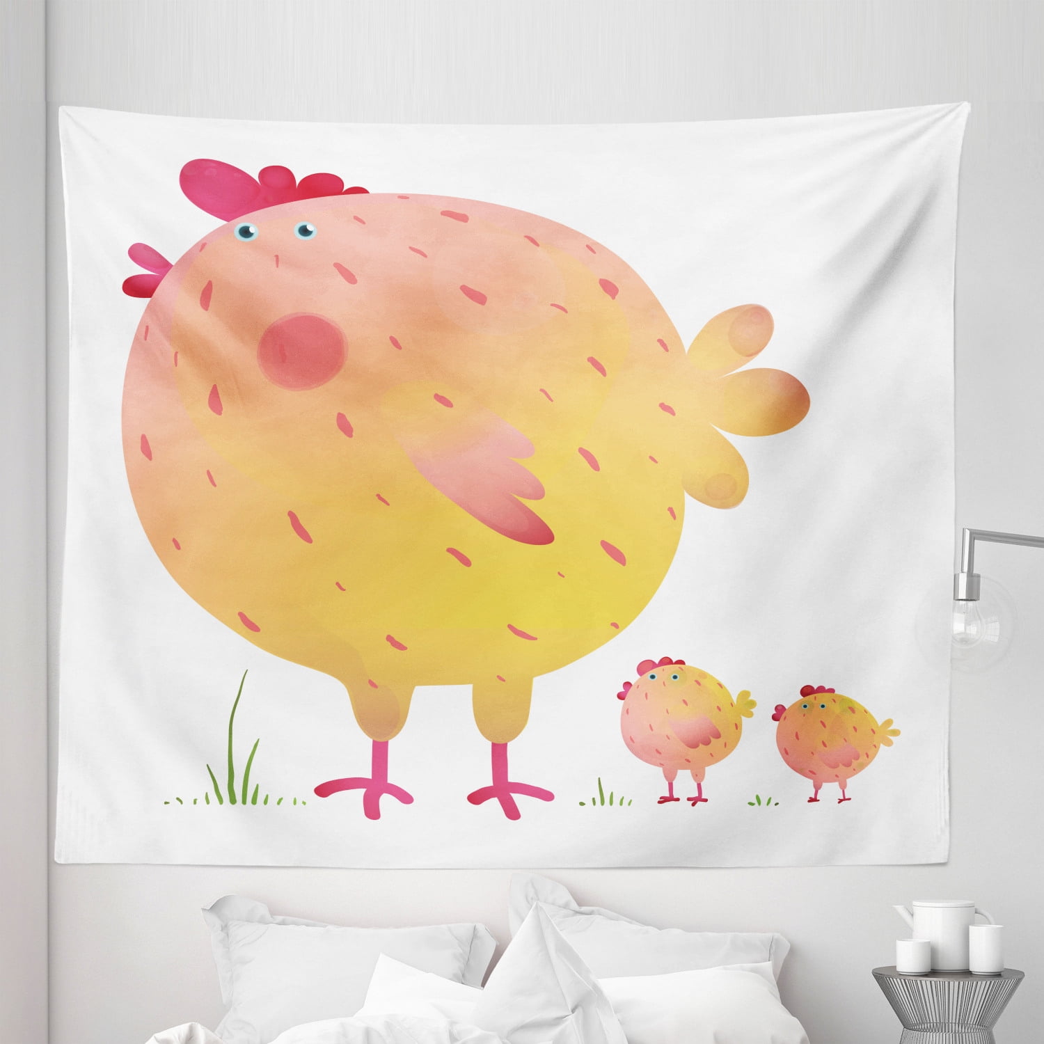 Chicken Tapestry, Mother Hen and Chicks Farm Animals Agriculture Family ...