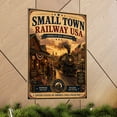 Affixzi Small Town Railway USA Poster | Vintage Train Station Wall Art ...