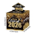 Snmubt Class of 2026 Money Pull Box, Black Gold Glitter Graduation Cash ...