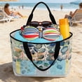 Blue Teal Botanical Mesh Beach Bag for Women Men,Large Beach Tote ...