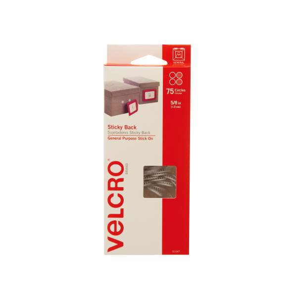 VELCRO® Brand Sticky Back 5/8in Circles, White - 75 ct. - Walmart.com