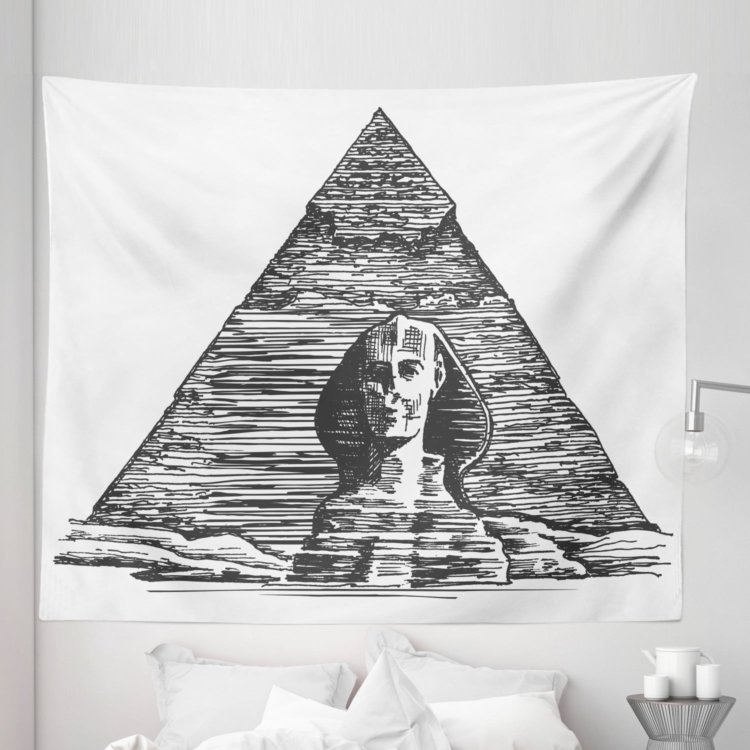 Egyptian Tapestry, Sketch Art of Sphinx and the Pyramid Old Empire ...
