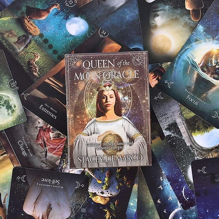 44pcs Queen Of The Moon Oracle Cards English Version Board Game Tarot ...