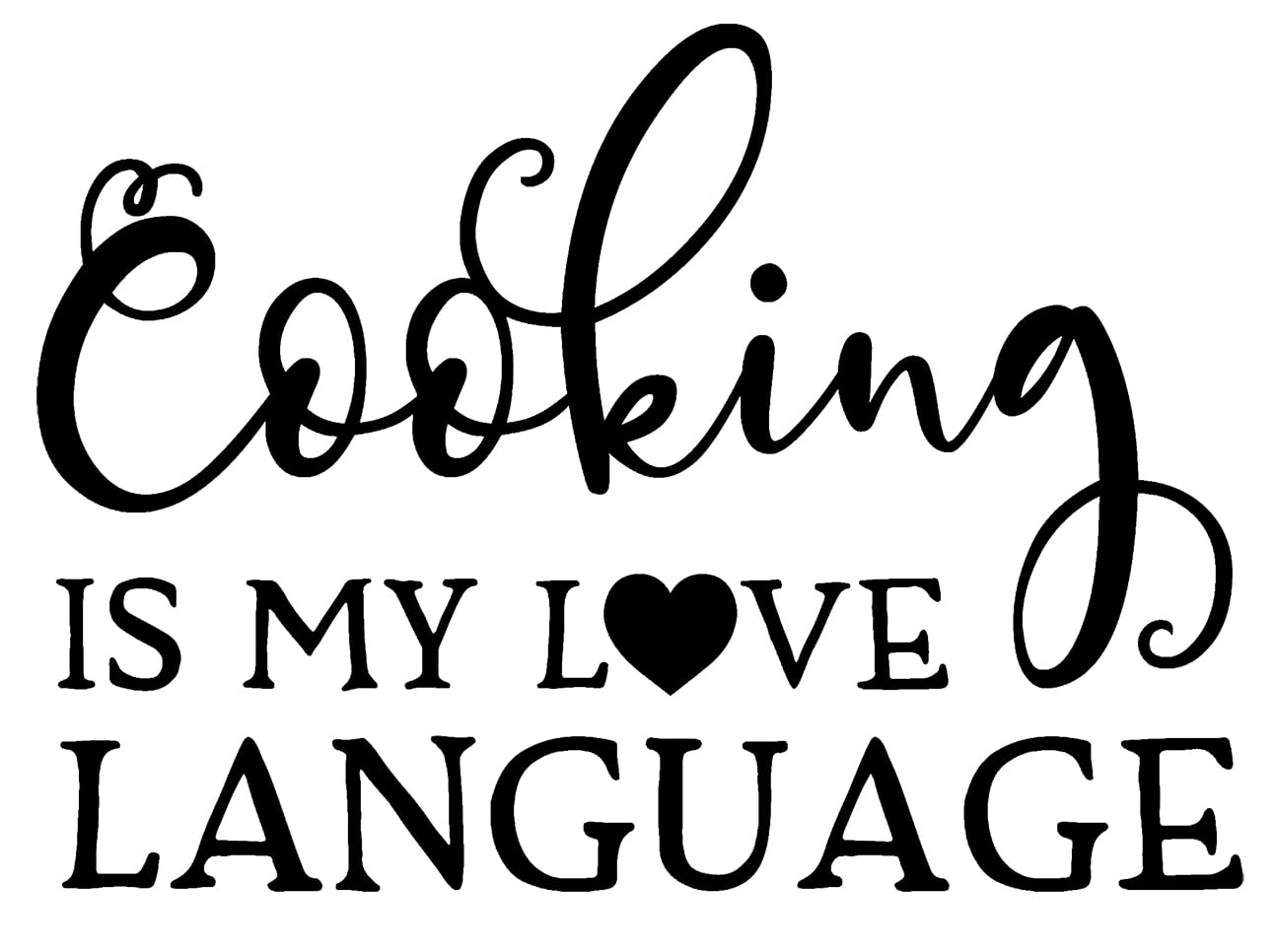 Cooking Is My Love Language Funny Heart Kitchen Food Wall Decals for ...