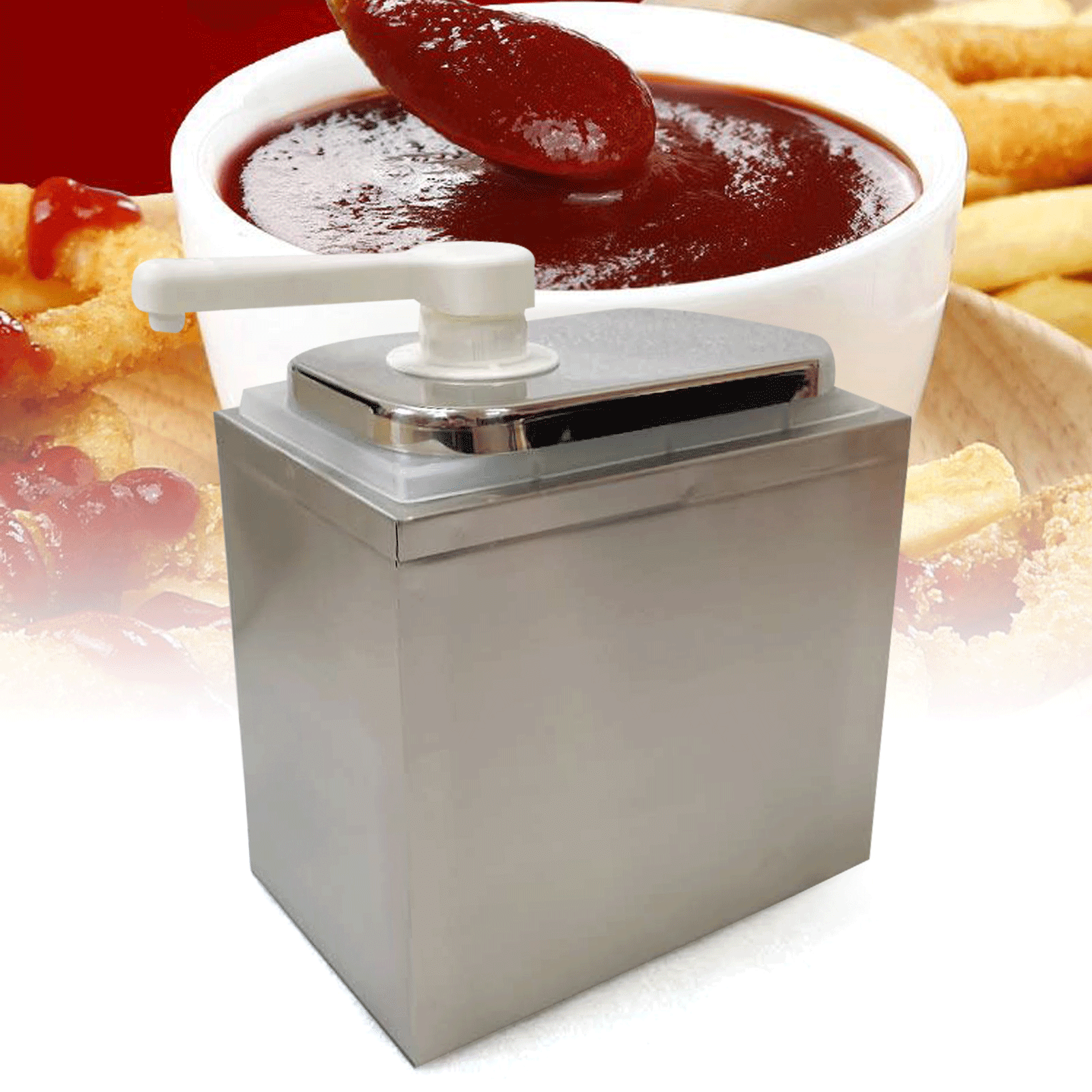 FETCOI Sauce Pump Dispenser Stainless Steel Squeeze Condiment ...