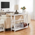 40" Console Table with Power Outlets and USB Ports, Wood Entryway Table ...