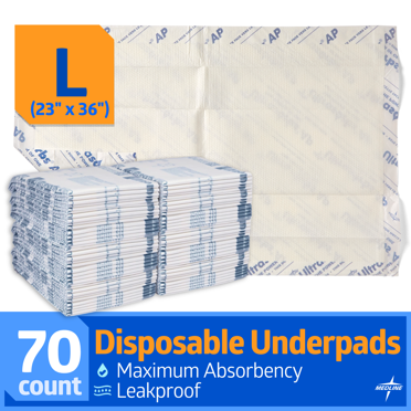 Medline Extrasorbs Extra Strong Disposable Drypads, Super Absorbent Dry ...
