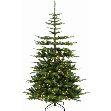 iFanze 7.5FT Slim Christmas Tree with 200 LEDs, Non-Plastic, Outdoor ...
