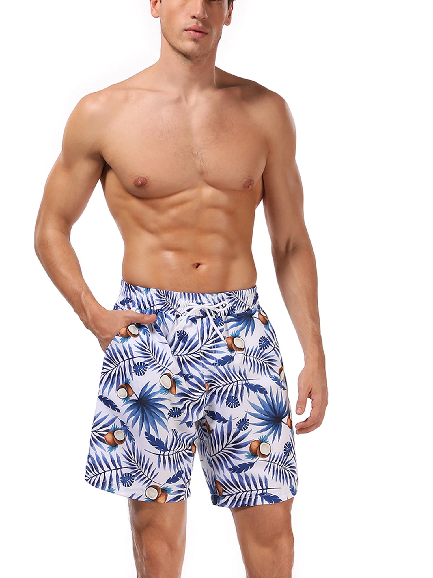 Kiapeise Family Matching Swimwear Shorts Dad and Son Leaves Print Beach ...