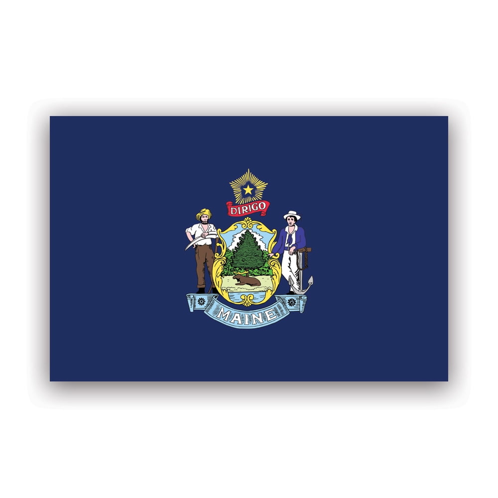 Maine Flag Sticker Decal - Self Adhesive Vinyl - Weatherproof - Made in ...