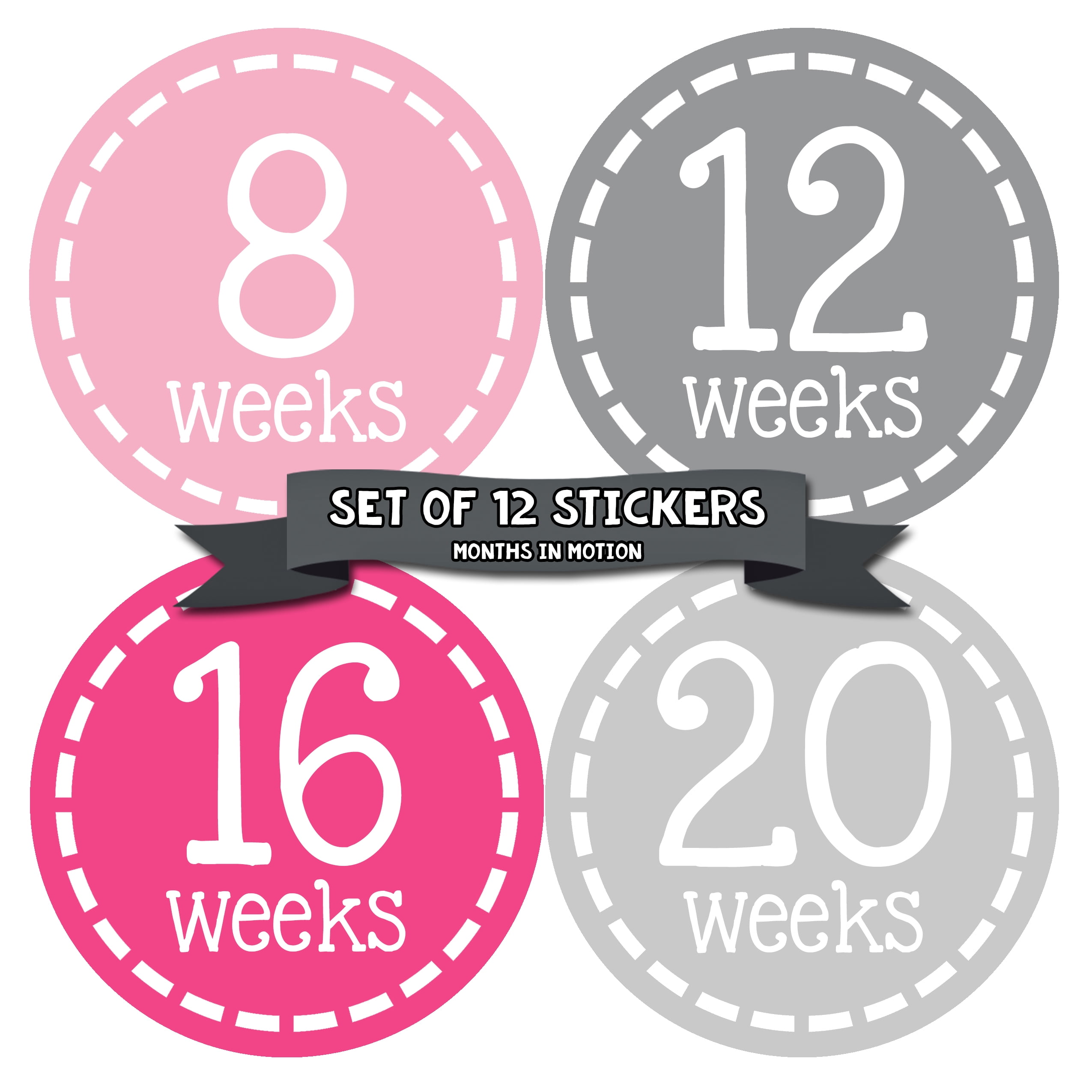 Months In Motion 905 Pregnancy Baby Bump Belly Stickers Maternity Week ...