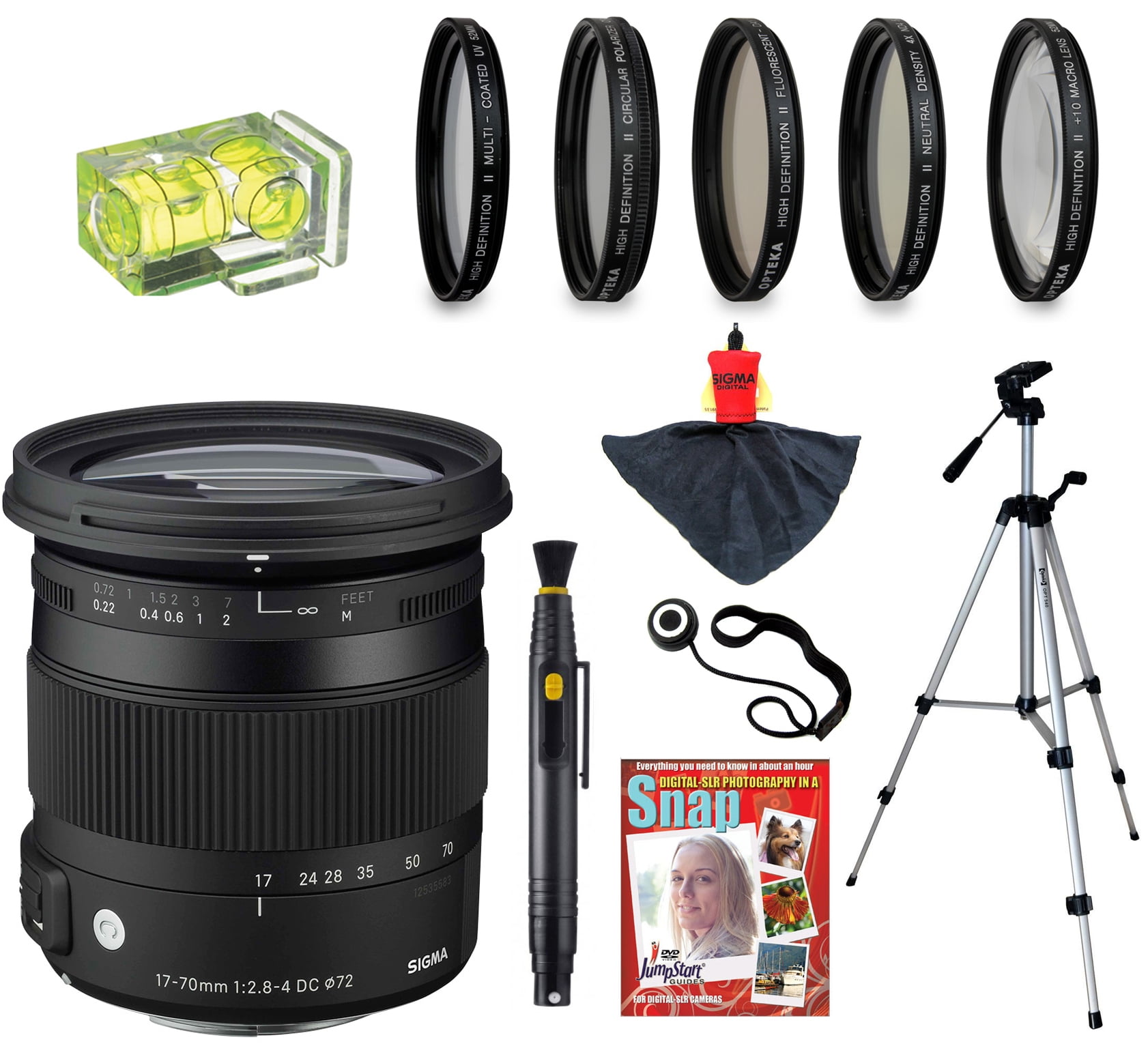 Sigma 17-70mm F2.8-4 DC OS HSM Contemporary Lens with UV, CPL, FLD, ND4 ...
