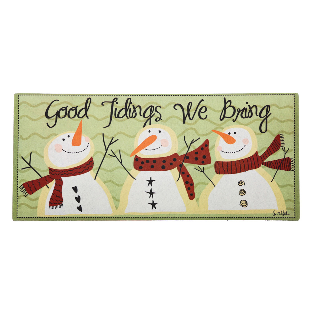 Evergreen Good Tidings Decorative Mat Insert, 10 x 22 inches - Walmart.com