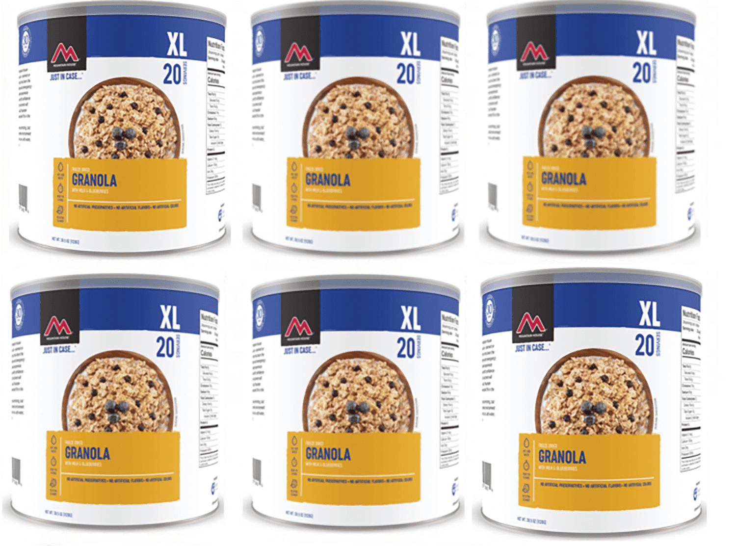 (6 Cans) Mountain House Granola with Milk & Blueberries #10 Can Freeze ...