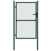 vidaXL Yard Fence Gate, Green Powder-Coated Steel, Outdoor Patio Garden ...