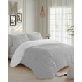 4 Piece Duvet Cover Set Full, Modern Gray Linen Texture Soft Breathable ...