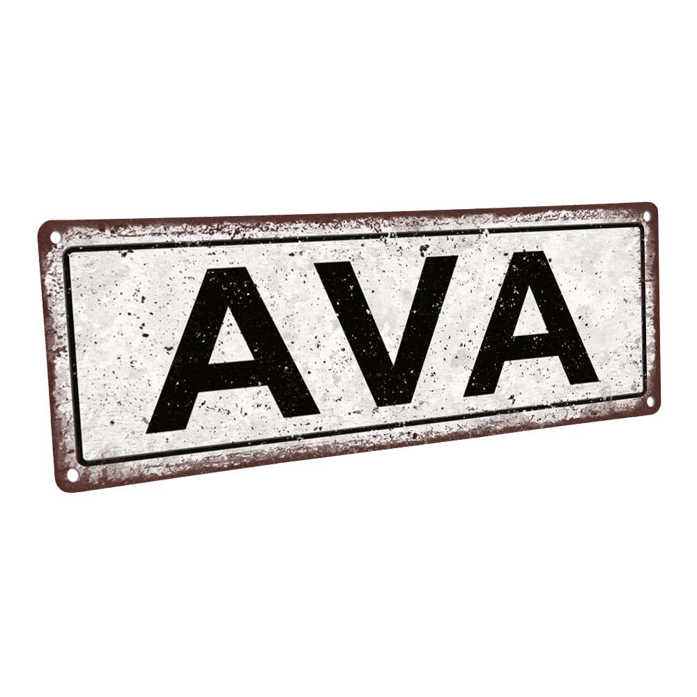 Ava 4"x12" Metal Sign, Wall Décor for Kids Room and Nursery - Walmart.com