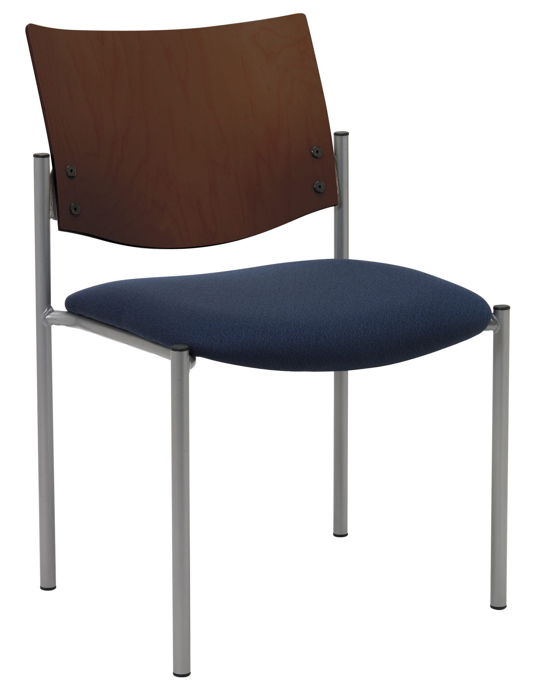 KFI Studios Evolve Dining Chair, Chocolate Wood Back, Navy Seat - Walmart.com