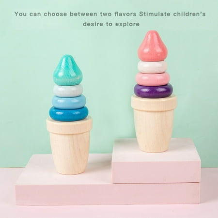 Cheers Wooden Ice Cream Cute Smooth Edges Lightweight Magnetic Ice ...