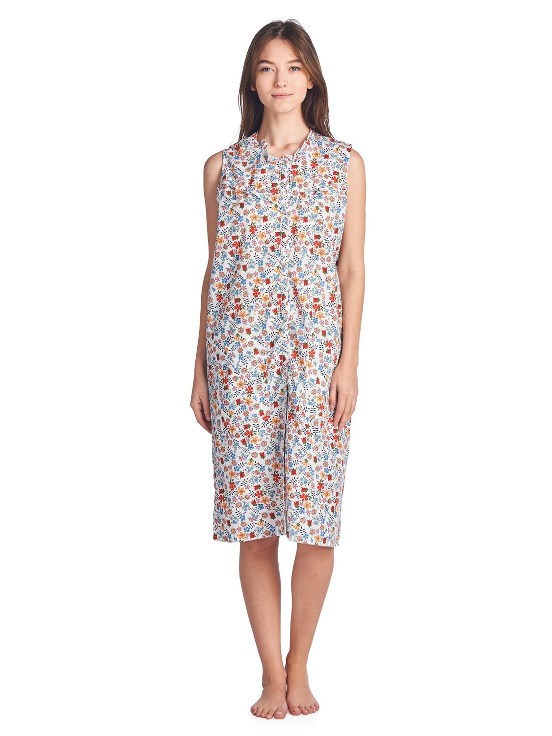 Women's Snap Front Sleeveless Lounger Housecoat - Walmart.com