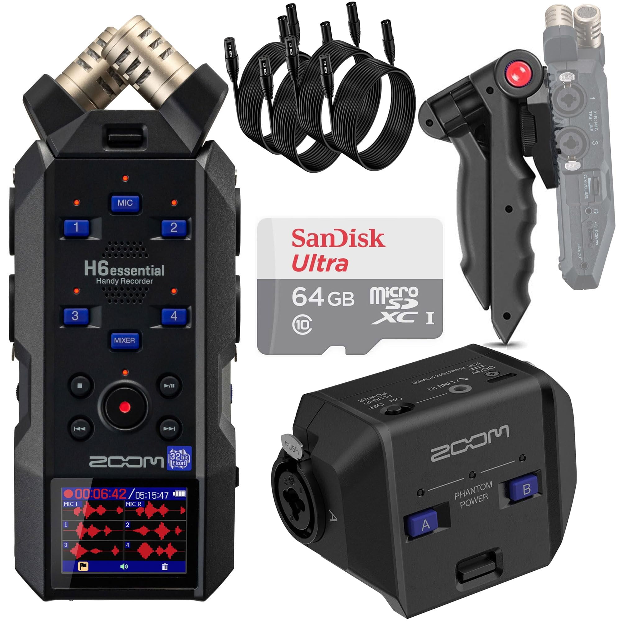 Grabador de audio portátil Zoom H6 Essential de 6 pistas y 32 bits ...