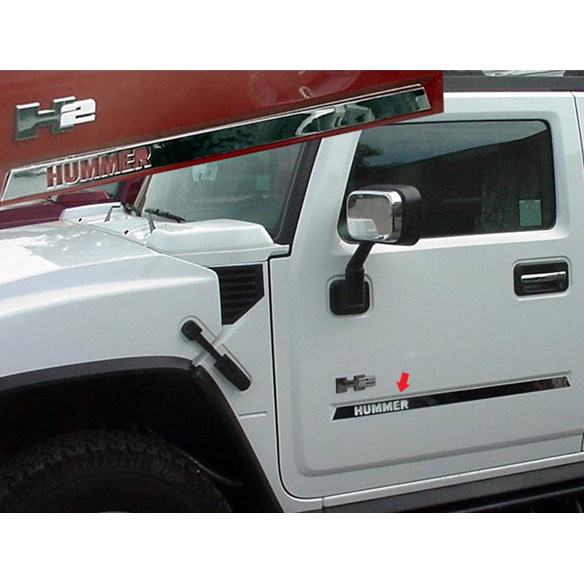QAA 4 Piece Stainless Steel Side Molding Trim Kit for Hummer H2, Chrome ...